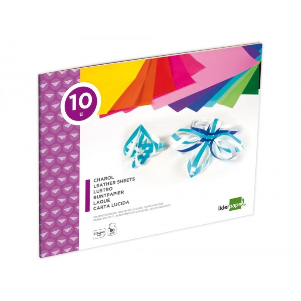 bloco papel lustro 10 folhas