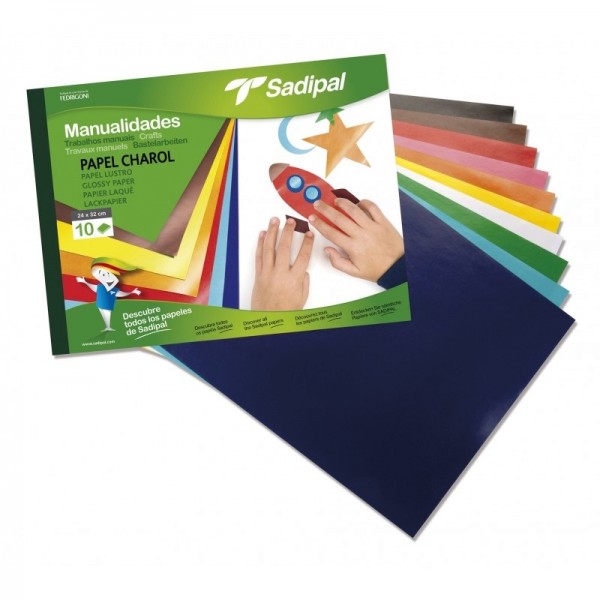 Papel lustro caderno a4 10 folhas